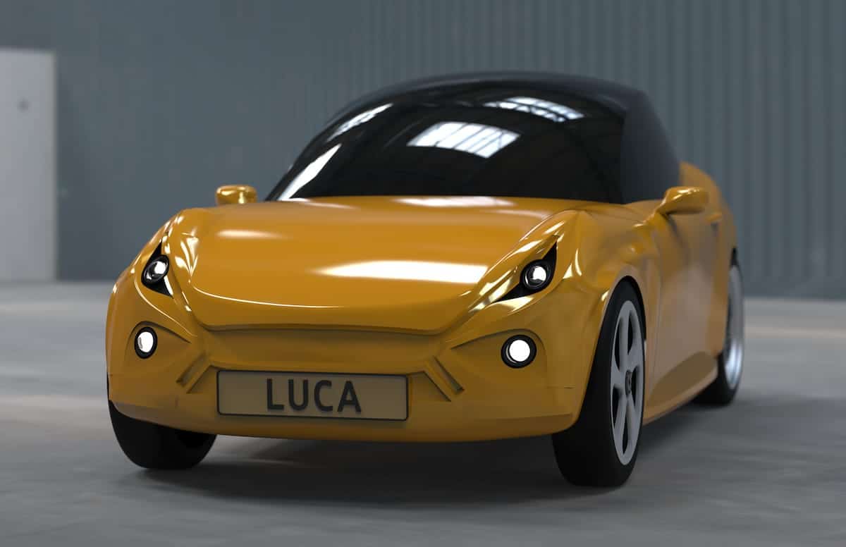 Luca E-Auto wird aus Flachs und PET-Flaschen hergestellt